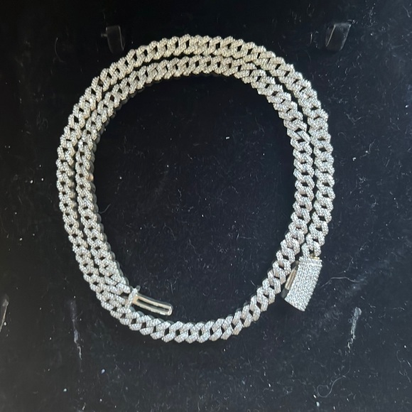 Other | Diamond Cuban Link Chain 925 Silver 5mm 2inch D Color Vs Custom ...